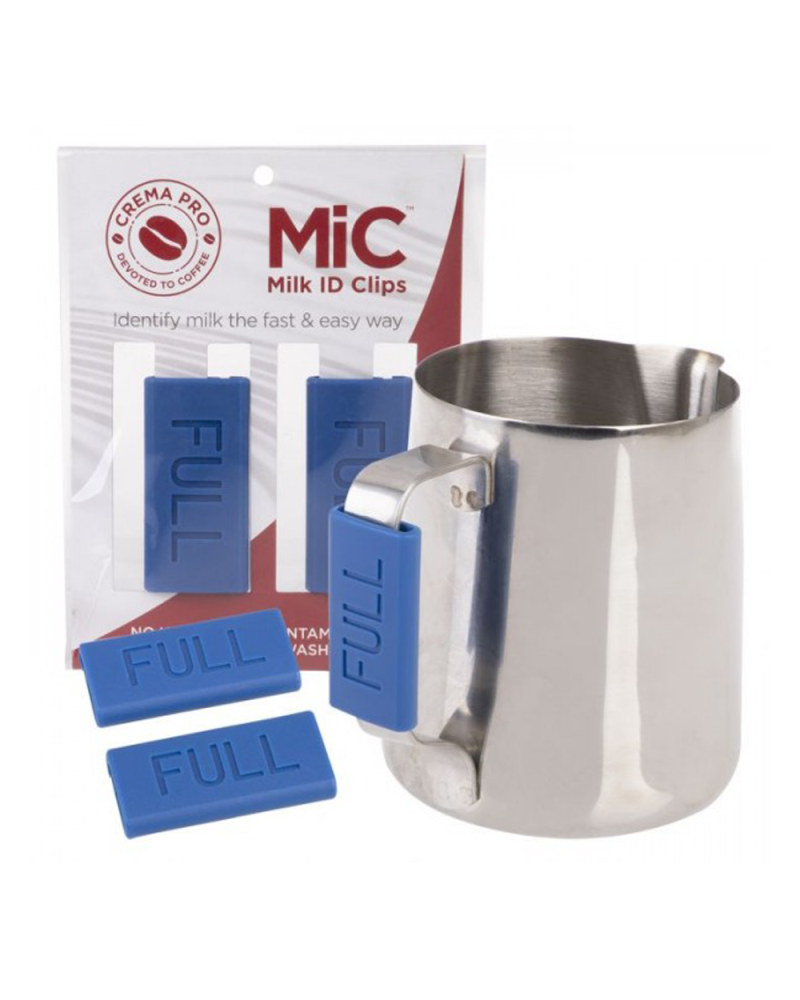 Crema Pro Full Milk Pitcher ID Clip| Complementosdelcafe.com