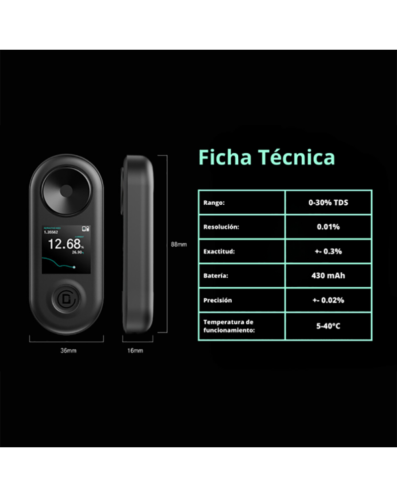 Difluid R2 Extract: TDS RefractometerI Complementosdelcafe.com