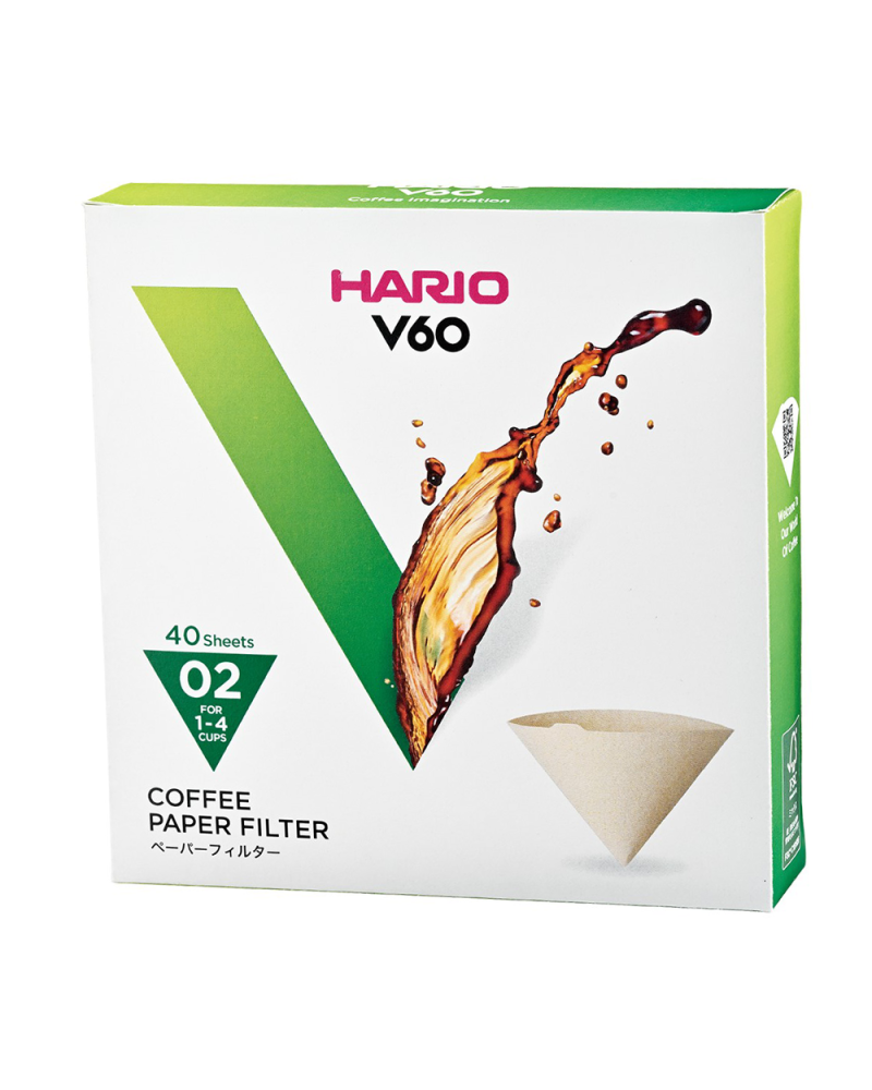 Hario V60 Filtro Papel 02 Natural (40 uds.) | Complementosdelcafe.com